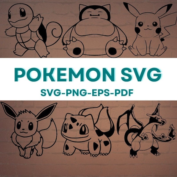 Pokemons Svg - Etsy