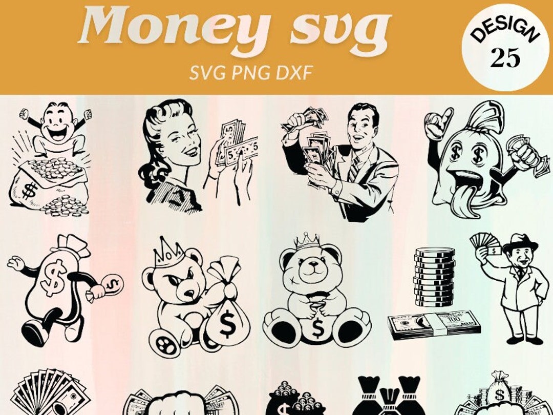 Dollar SVG, Monay Bag SVG, Dollar Sign SVG Bundle, Dollar Sign Clip Art ...