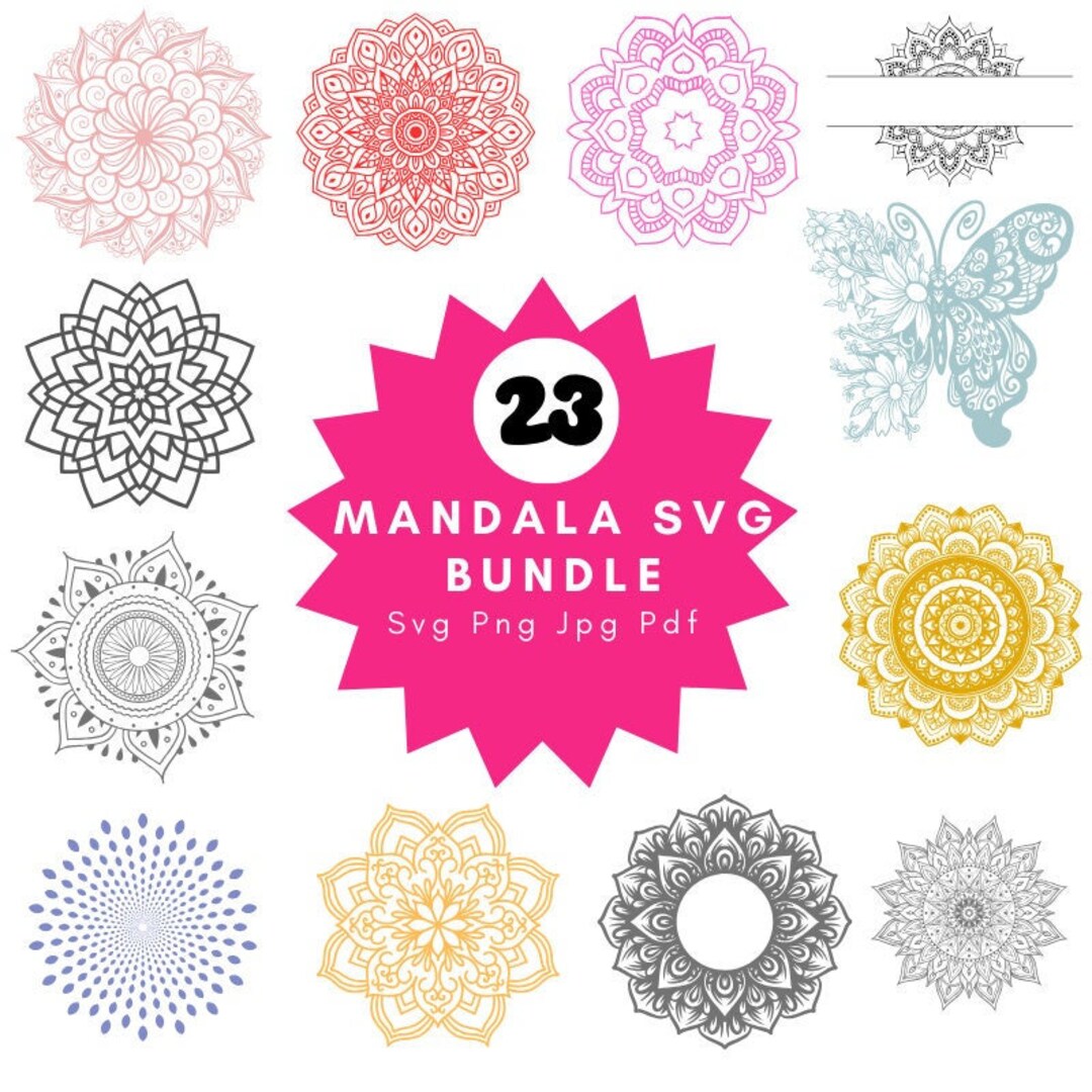 Mandala SVG Bundle - 100 Mandala Designs SVG & PNG Files Cricut Svg ...