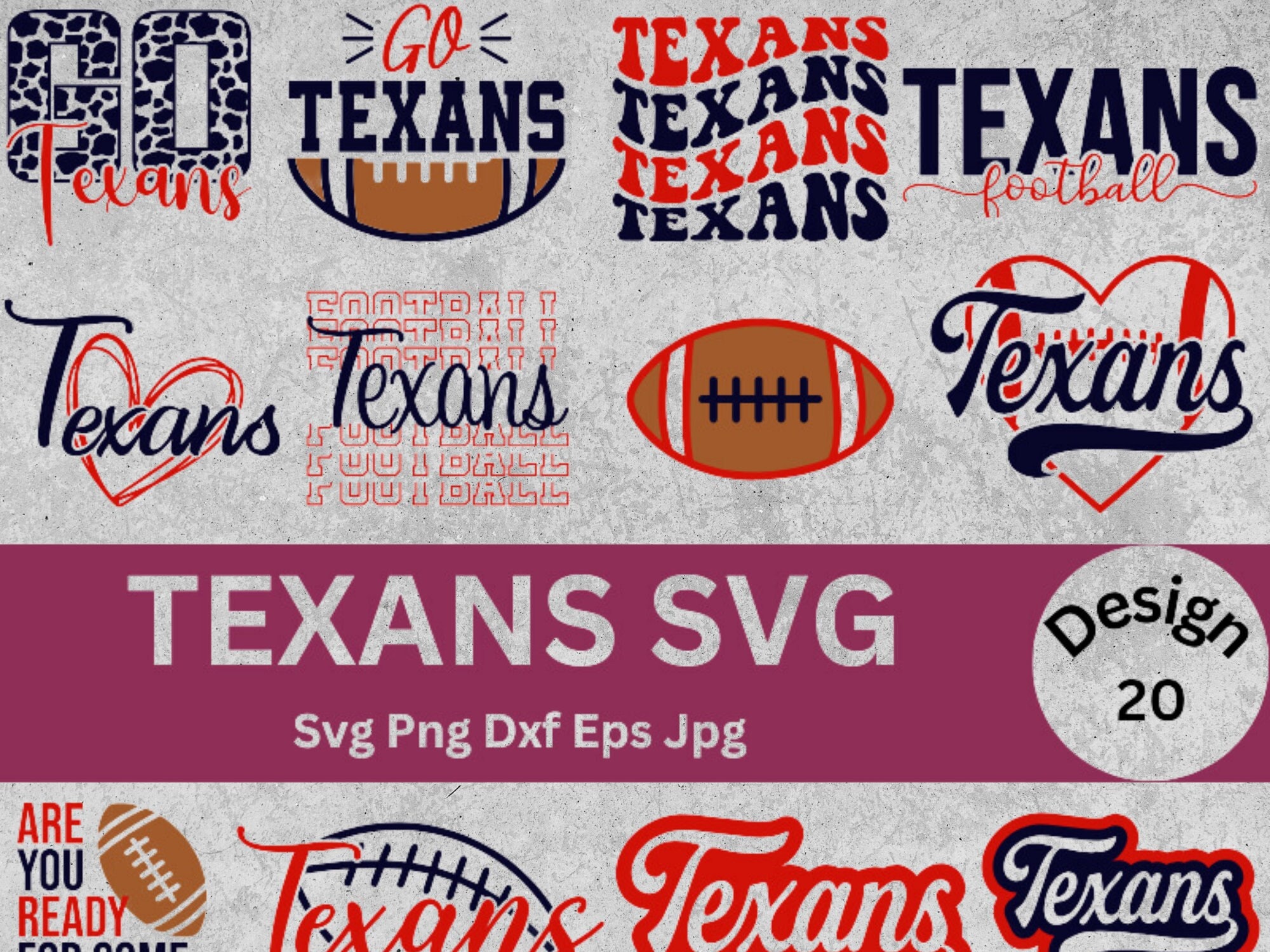 Texans Football SVG Bundle: Team Lover Clipart (digital File) - Etsy