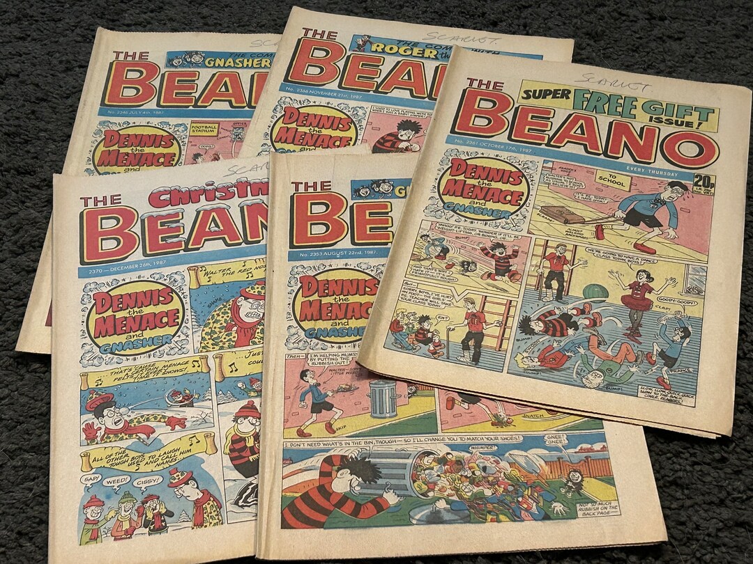 The Beano Paper Comics, Vintage Children’s Comics, 1987 - 5x Comic ...