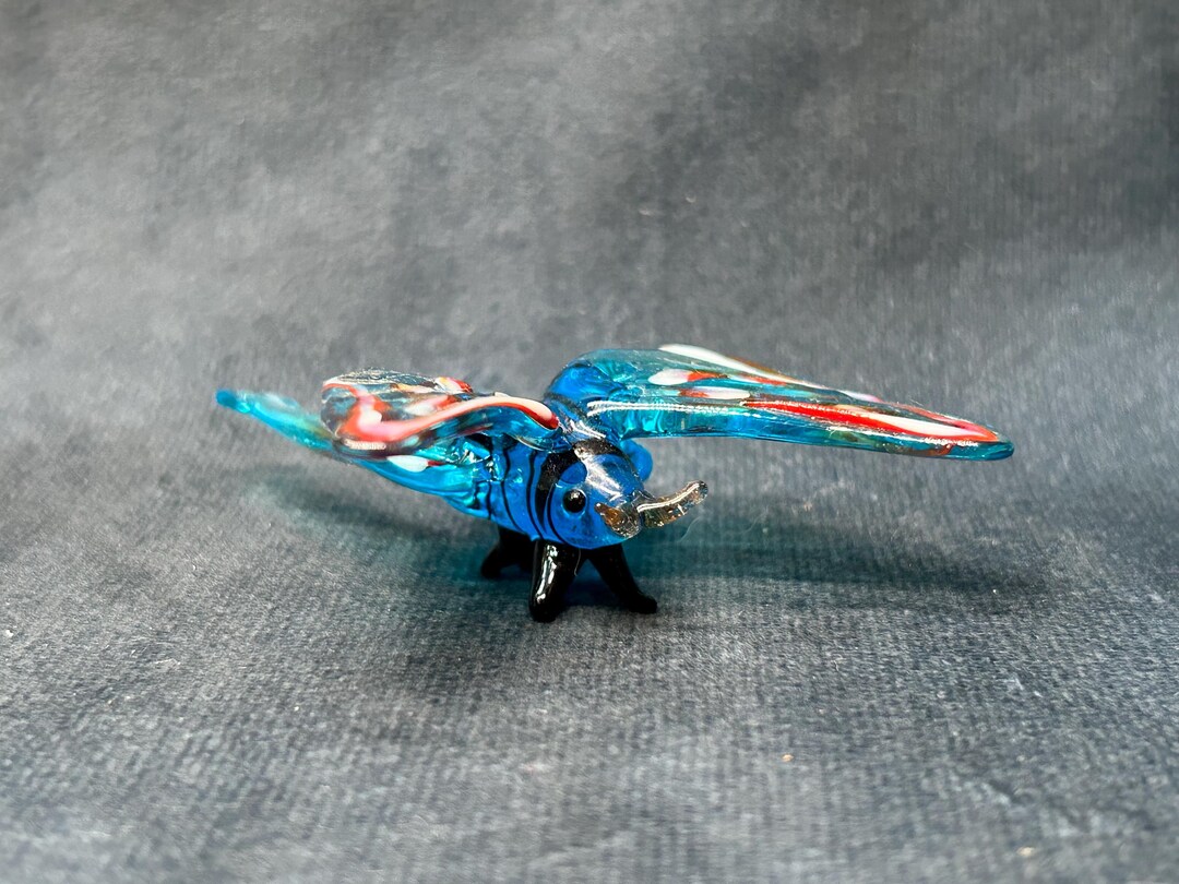 Blue Glass Butterfly Figurine, Vintage Glass Animals - Etsy
