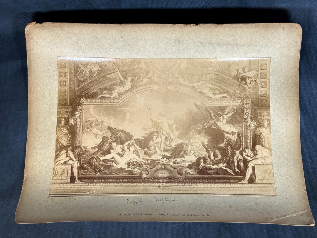 Early 19th Century French Print of Coypel, Neptune, on Card - A ...