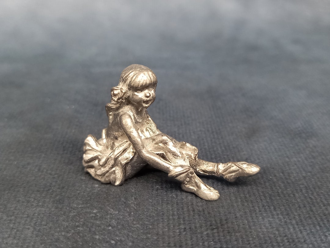 Little Ballerina Figurine, Miniature Pewter Ballerina Girl Figure - Etsy