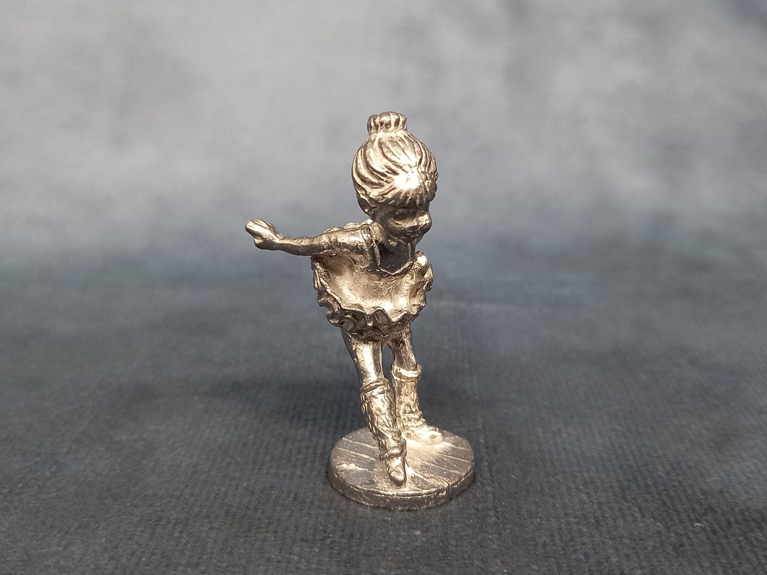 Little Ballerina Figurine, Miniature Pewter Ballerina Girl Figure - Etsy