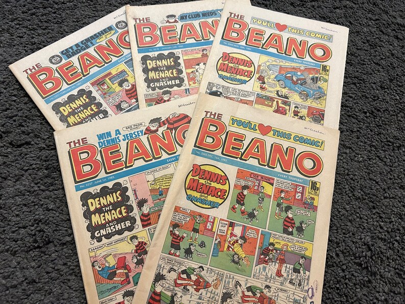 The Beano Paper Comics, Vintage Children’s Comics, 1985 - 5x Comic ...