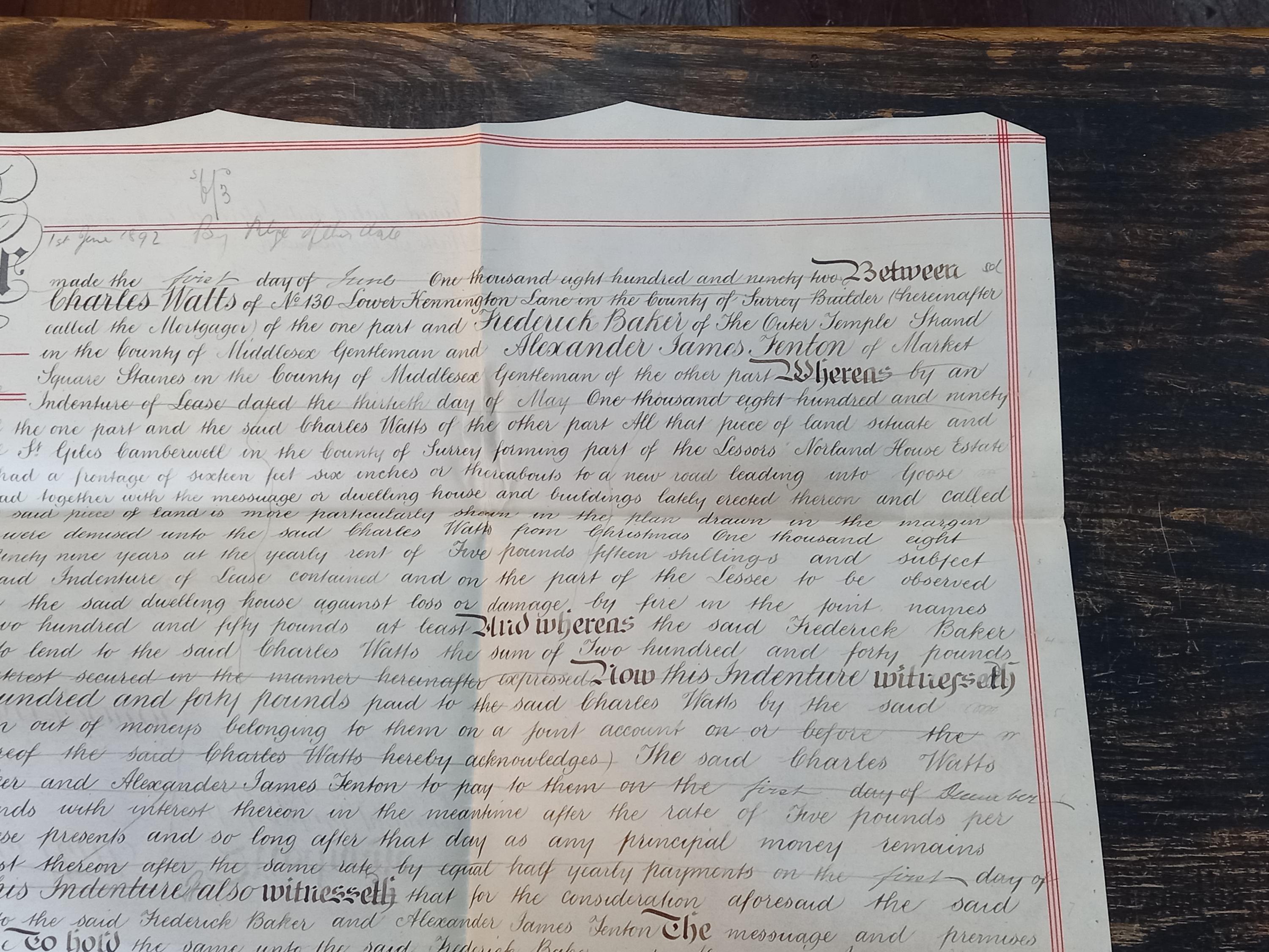 Queen Victoria Indenture, Antique Beautifully Written Contract on ...