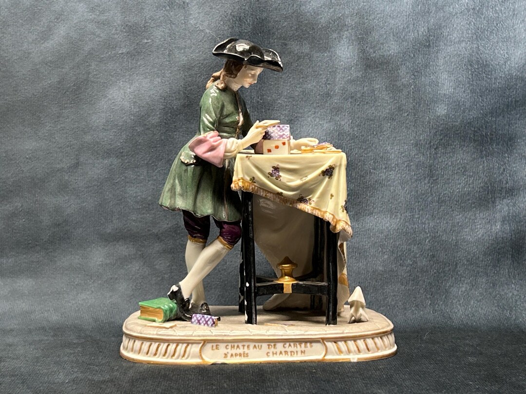 Le Chateau De Cartes D’apres Chardin, French Porcelain Figurine ...
