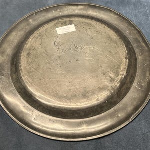 18th Century Stamped Pewter Charger 34.5cm Diameter, Antique Pewter ...