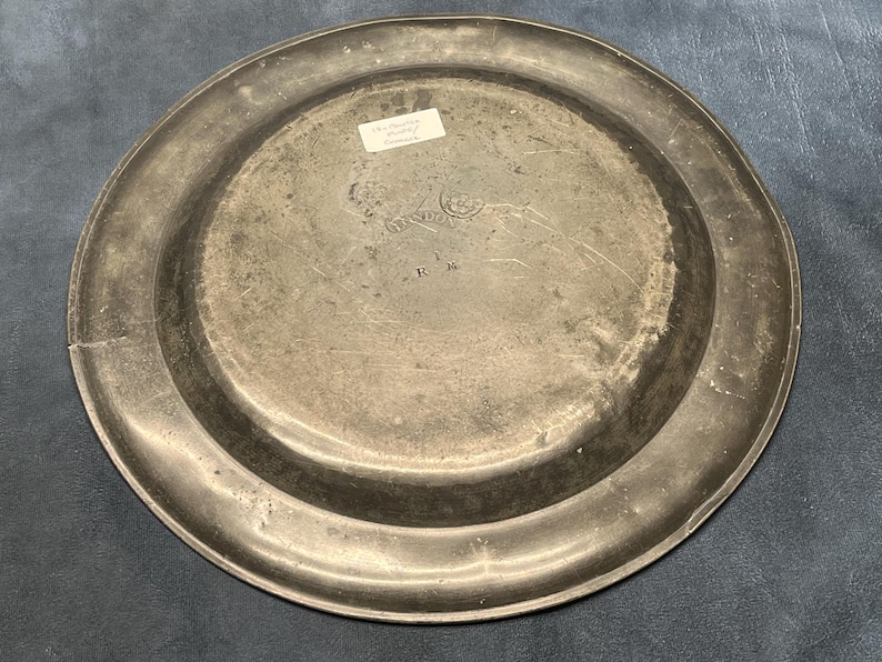 18th Century Stamped Pewter Charger 34.5cm Diameter, Antique Pewter ...
