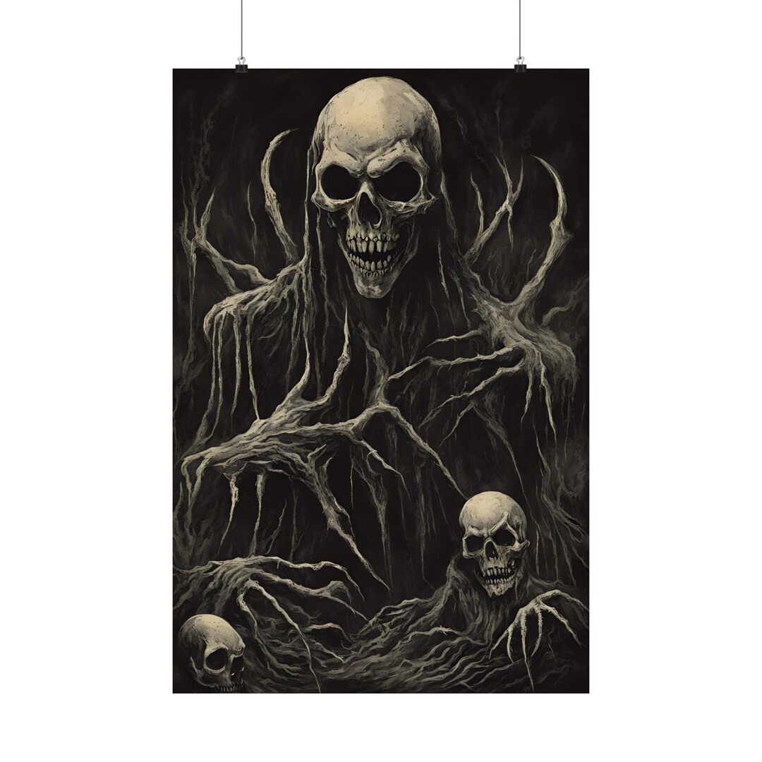 Horror Poster, Skull Poster, Monster Poster, Scary Poster, Home Décor ...