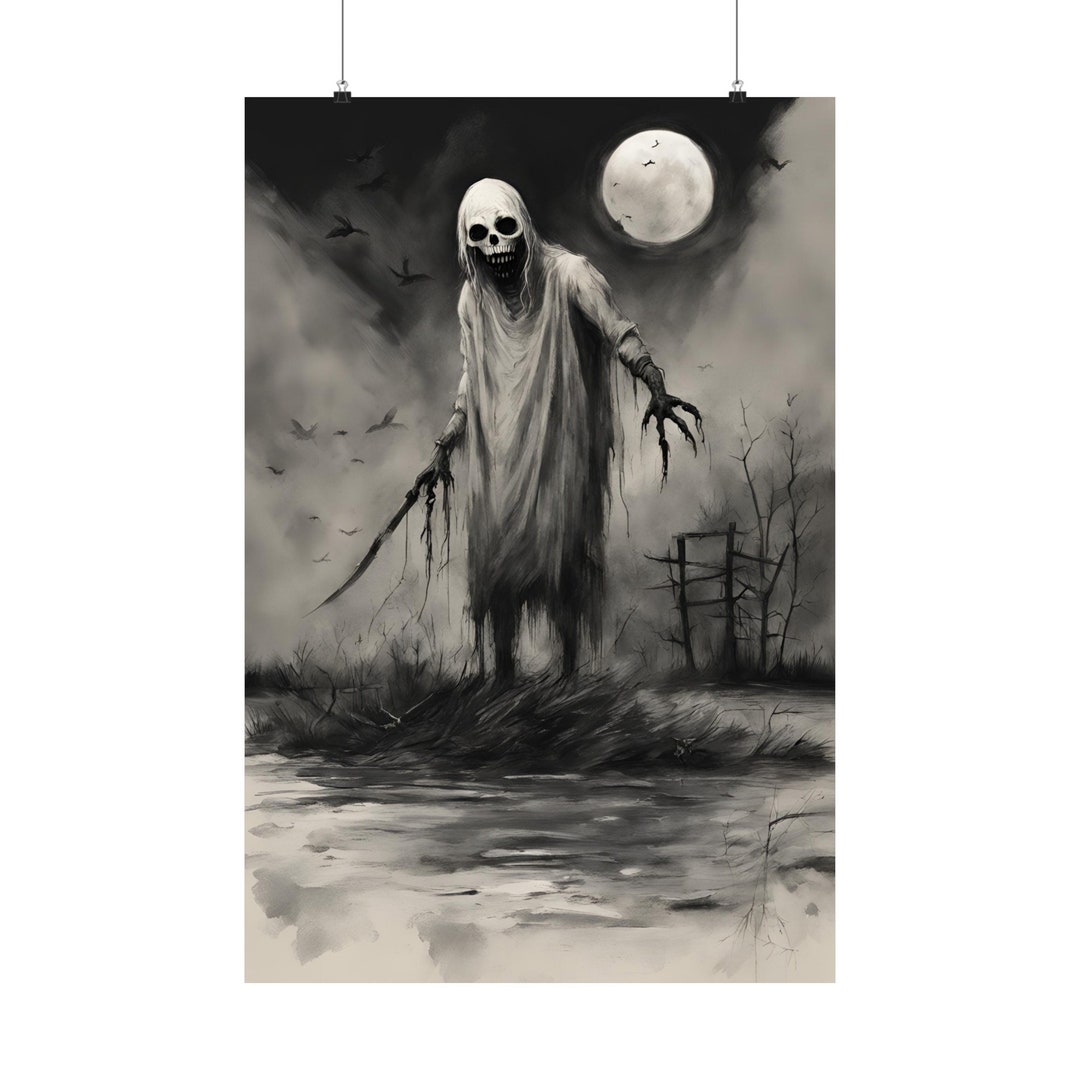 Horror Poster, Skull Poster, Monster Poster, Scary Poster, Home Décor ...