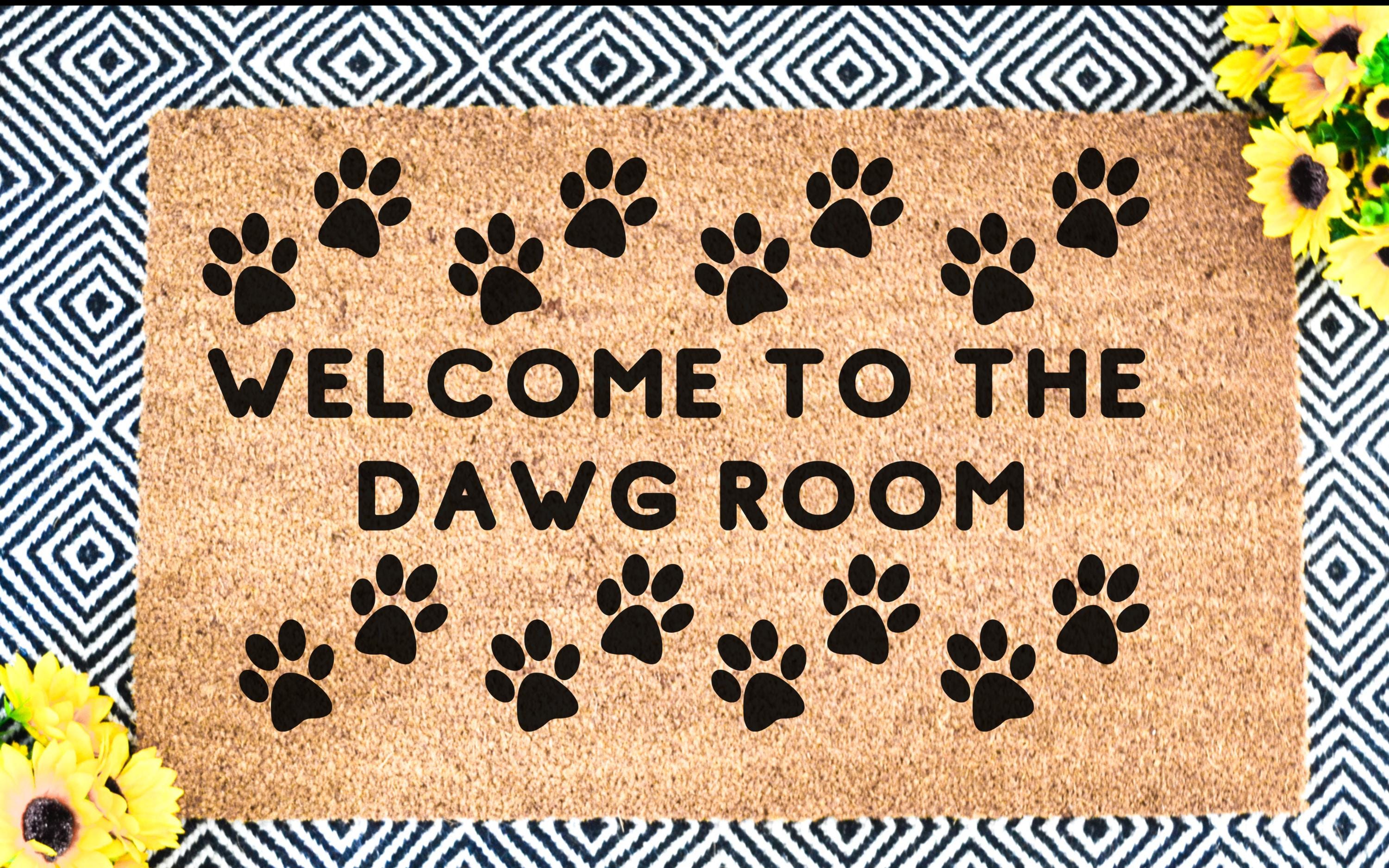 Welcome to the Dawg Room Dorm Room Doormat, Bulldog Dorm Room Doormat ...
