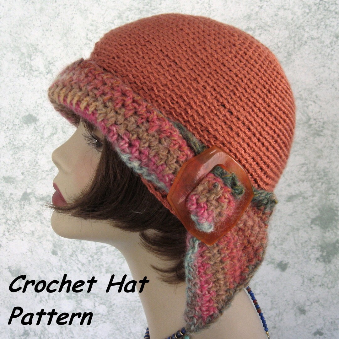 Womens Crochet Hat Pattern Versatile Flapper Girl 3 Ways to Wear ...