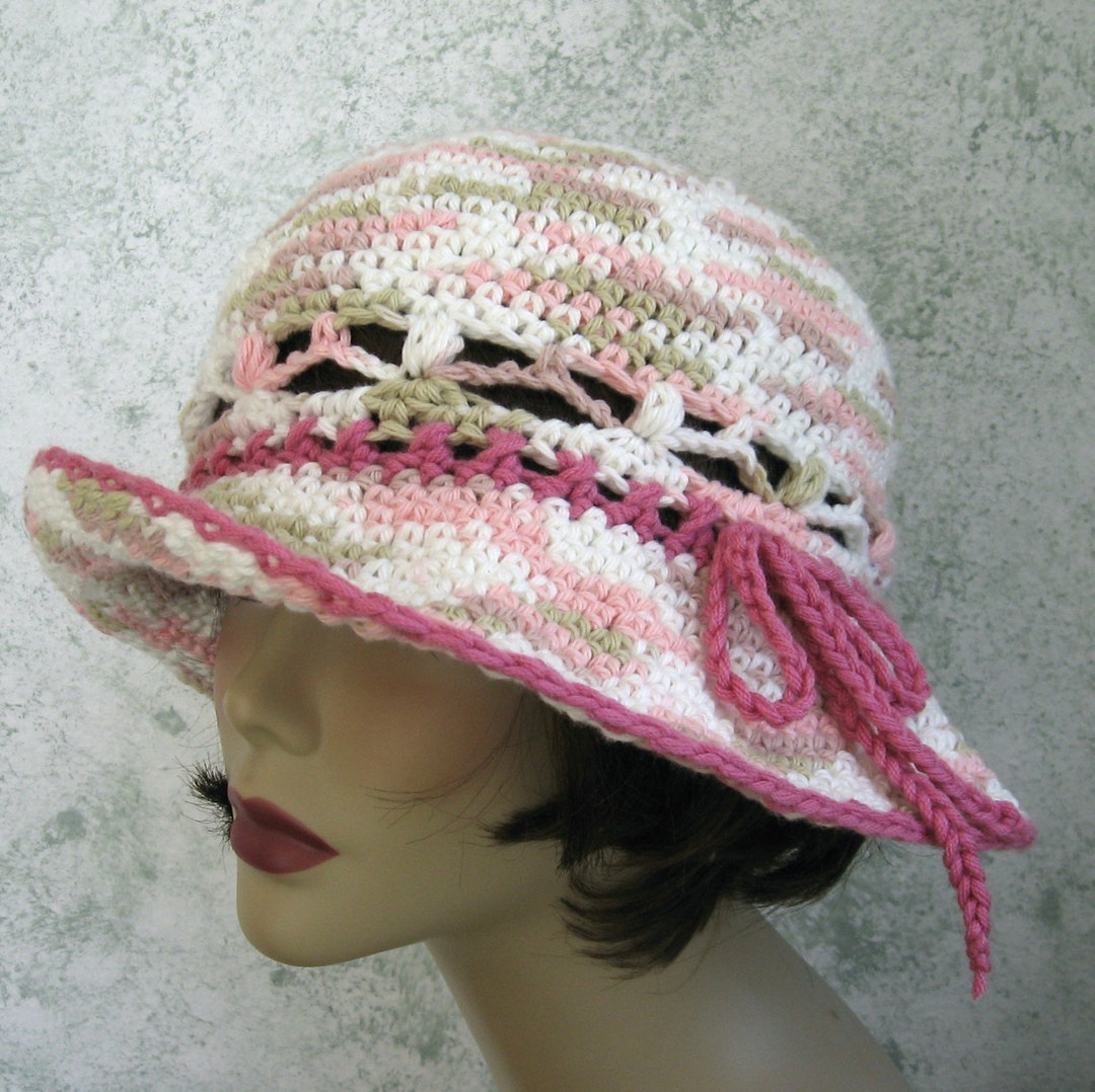 Womens Summer Crochet Beach Hat Pattern Wide Brim With Shell Stitch ...