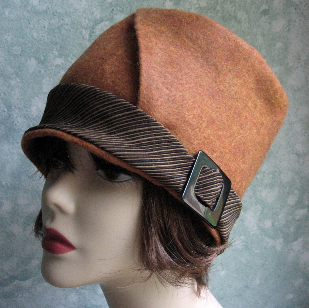 Womens Flapper Hat Pattern- Felt With Bias Cut Brim Chemo Hair Loss Hat ...