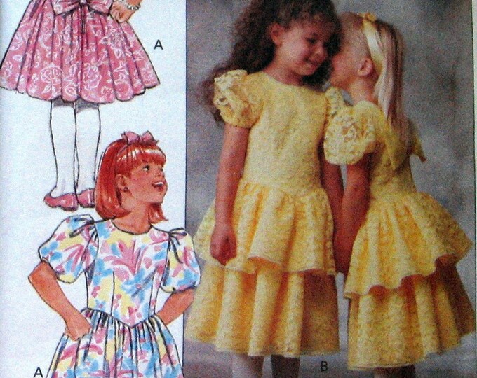 SEWING PATTERN Little Girls Dress up Dress Pattern Multi Sized 2 3 4 ...