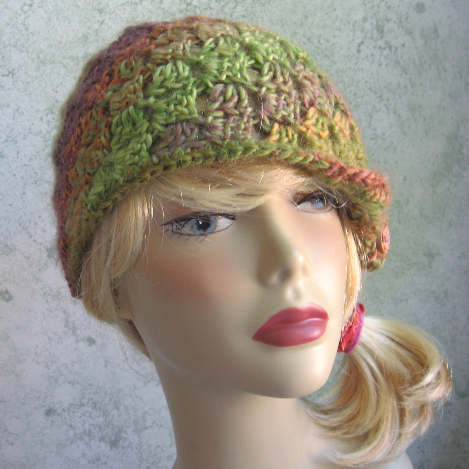 Crochet Pattern Womens Hat With Side Button Trim Instant - Etsy