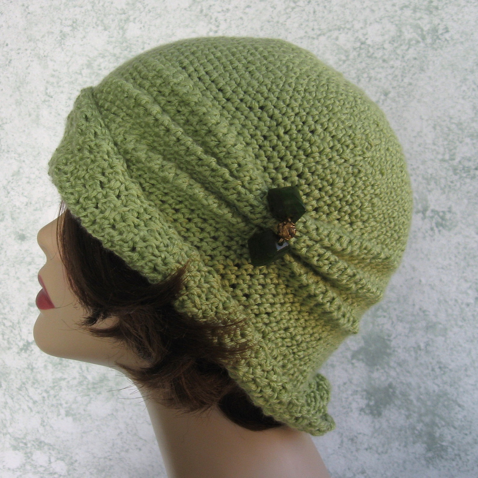 Crochet Pattern Womens Flapper Hat Cloche With Side Pinch Pleats ...