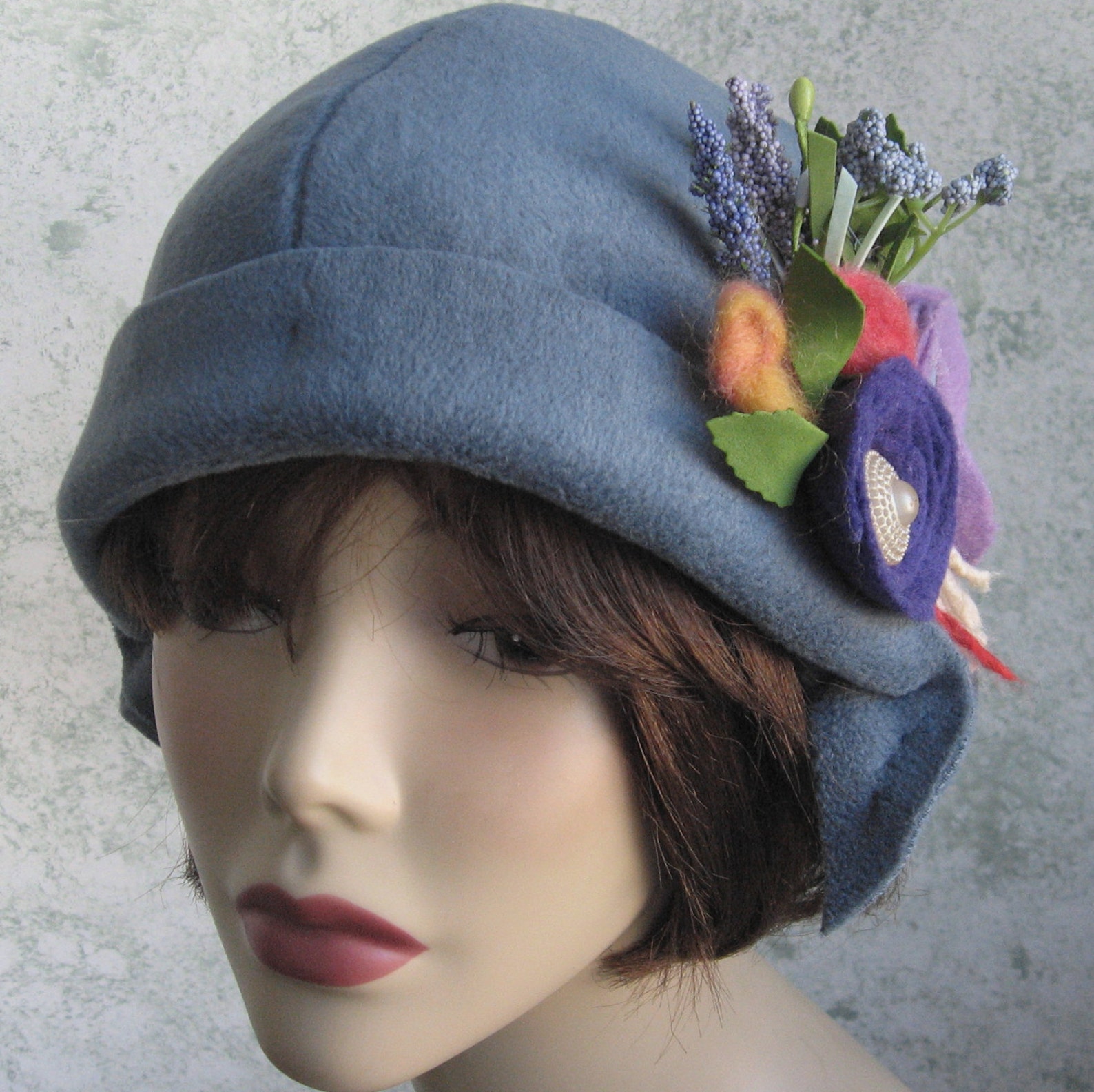 Womens Hat Pattern 1920s Flapper Style Hat With Brim and Rose - Etsy