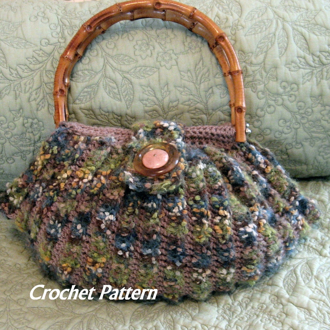 Crochet Purse Pattern Fat Bottom Bag With Tab Button Trim Easy to Make ...