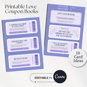 EDITABLE Printable Love Coupon Book Personalized Valentines Day ...
