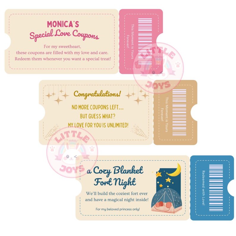 Editable Coupon Book for Your Girl Daughter – Personalized Vouchers ...