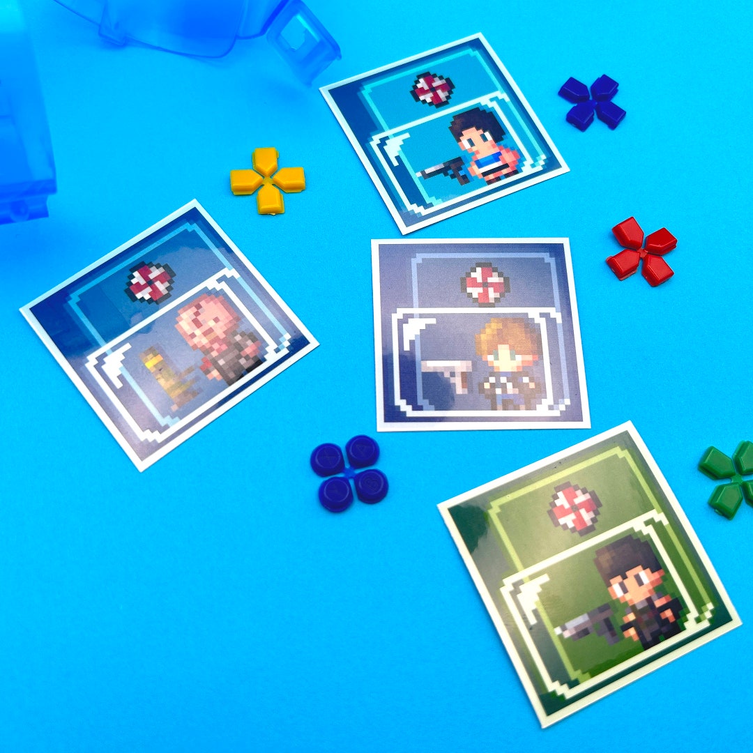 Resident Evil Stickers Series 1 Cute Video Game Pixel Art Waterproof ...