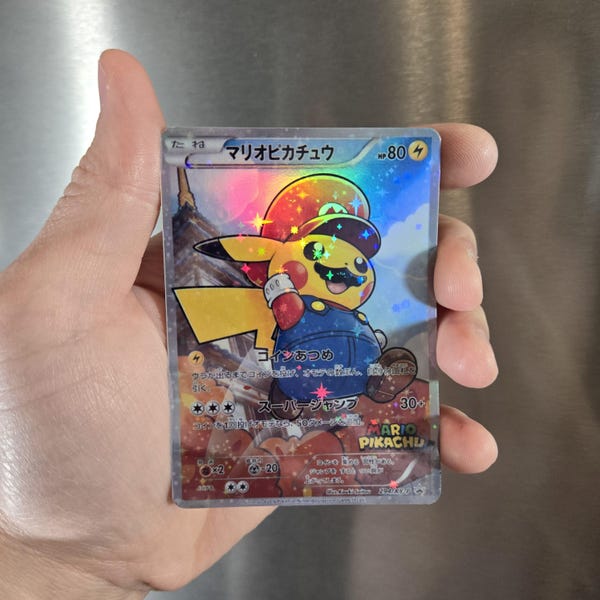 Mario Pikachu Card - Etsy