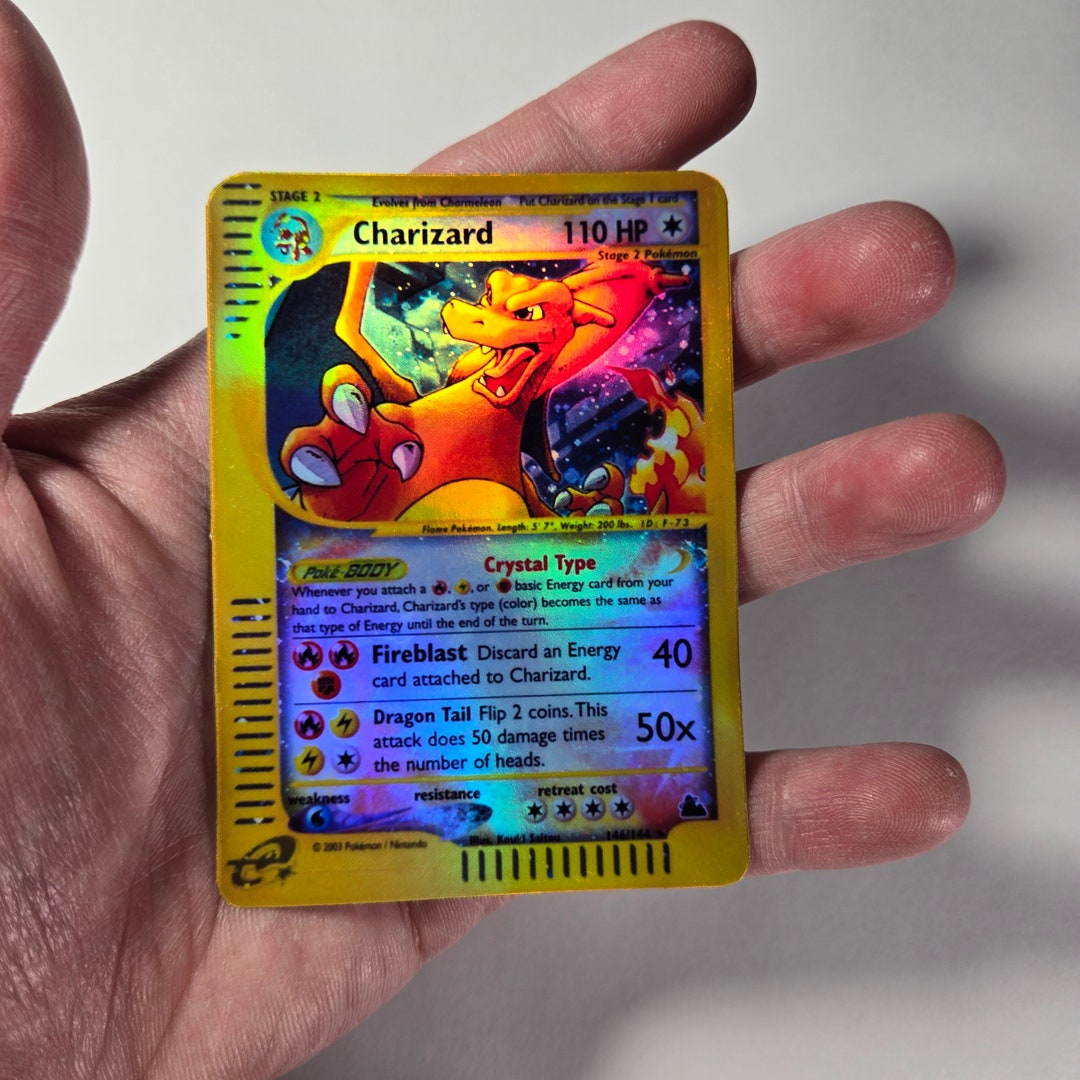 Pokemon Charizard Magnet or Sticker Card Skyridge Crystal Reverse Holo ...