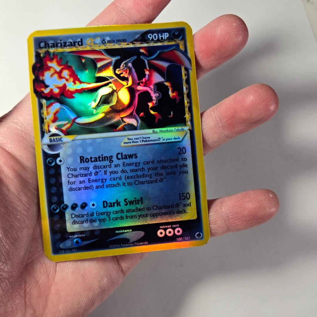 Pokemon Charizard Magnet or Sticker Card Gold Star Reverse Holo 100 ...
