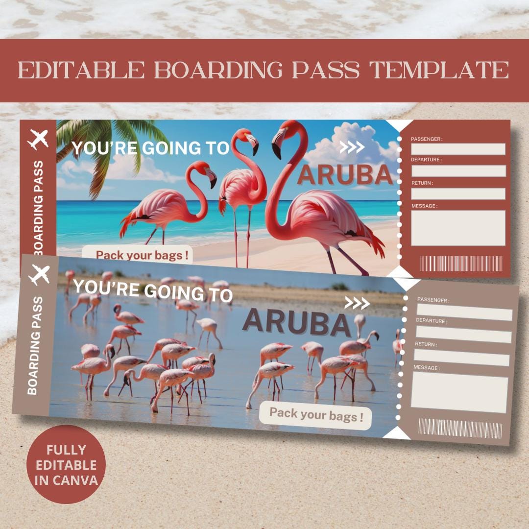 Editable, Customizable, and Printable Aruba Boarding Pass Template ...