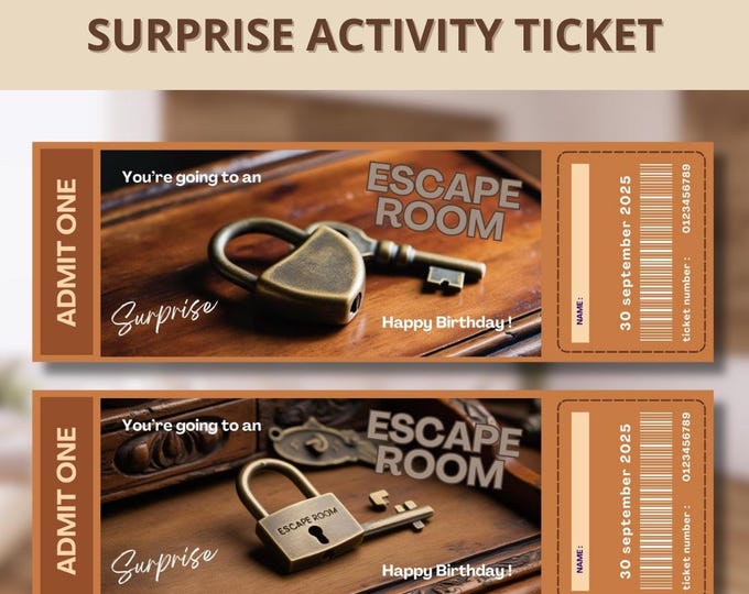 Escape Room Printable Gift Voucher | Escape Room Experience Coupon ...