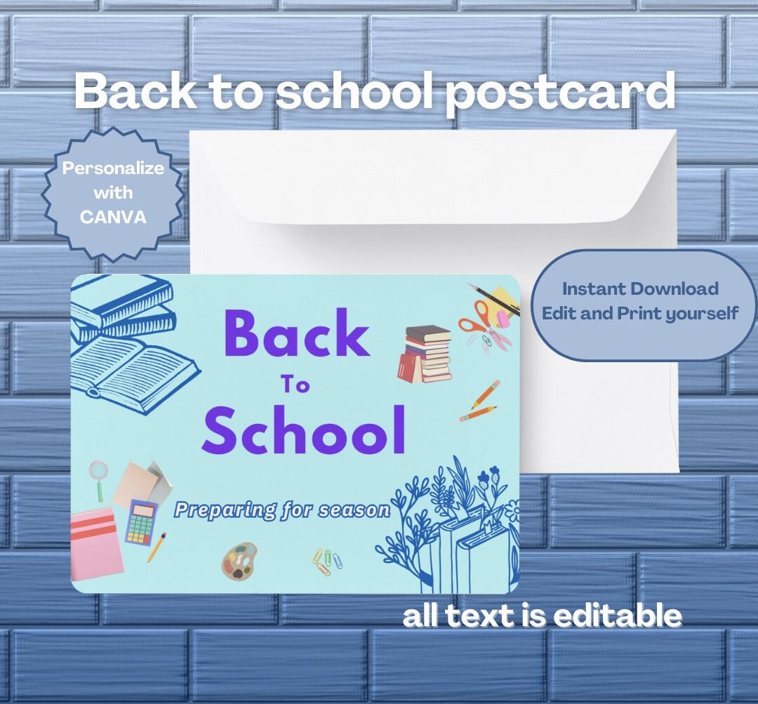 Back to School Postcard, Teacher's Welcome Back to School Card ...