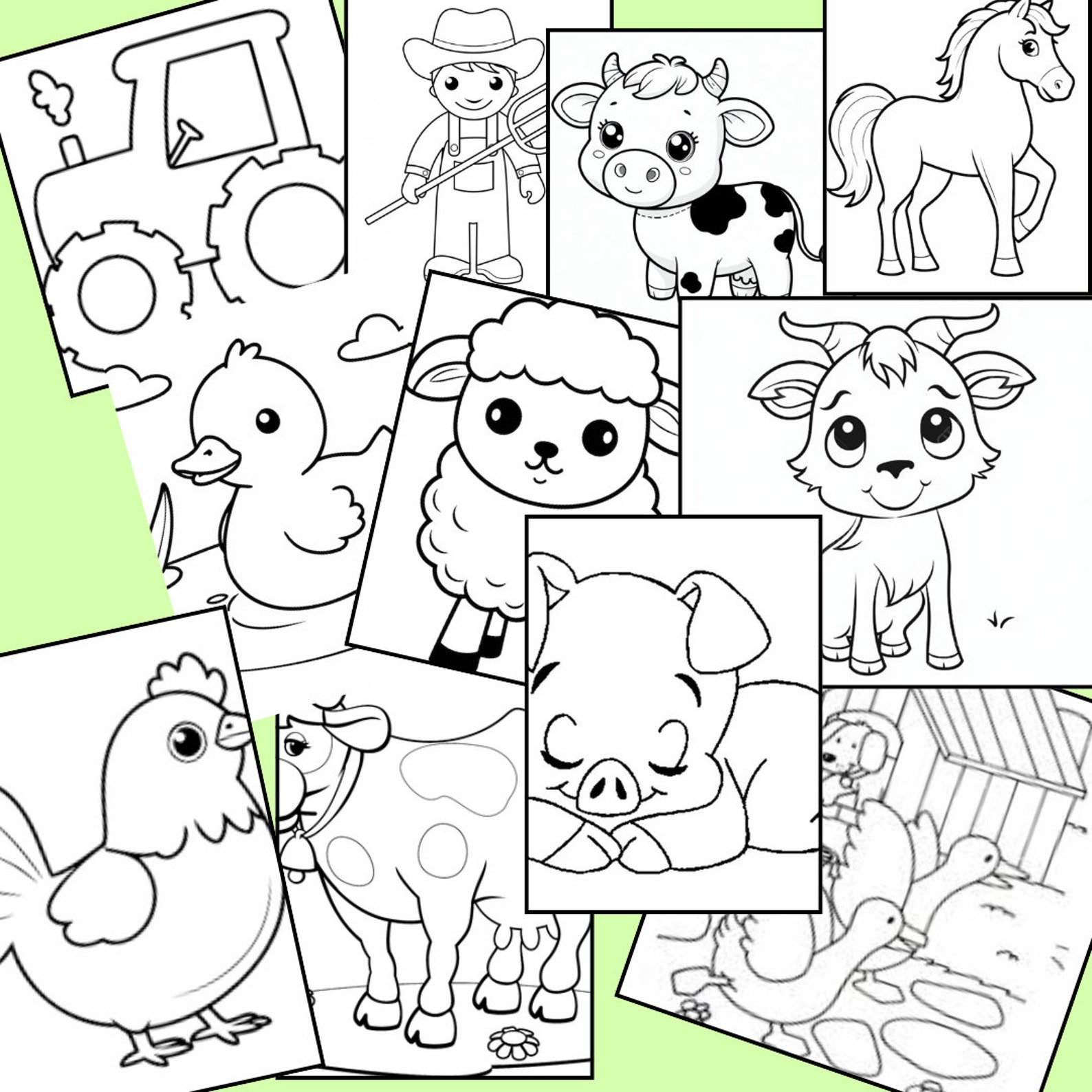 Farm Animals Coloring Pages for Kids, Cute Farm Animals Coloring Pages ...