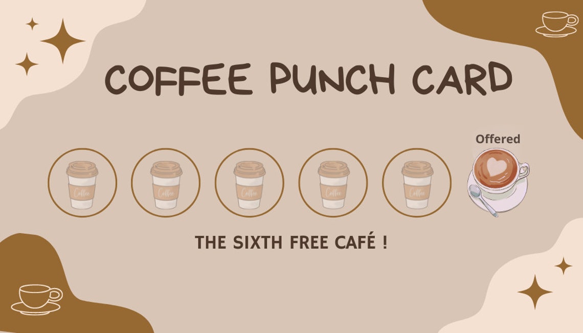Coffee Punch Card, Loyalty Cards, Customer Reward Card, Printable ...