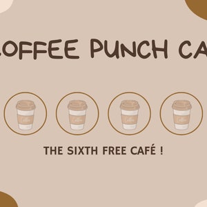 Coffee Punch Card, Loyalty Cards, Customer Reward Card, Printable ...