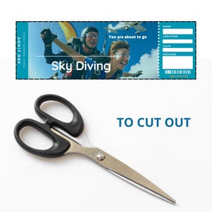 Editable Skydiving Surprise Ticket, Customizable Event Ticket Template ...