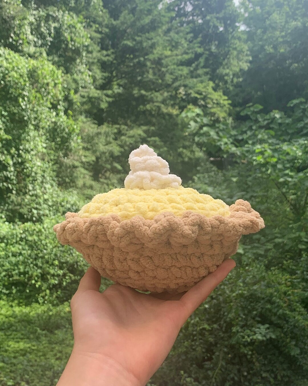 Cute Crocheted Custard Pie Plushie - Etsy