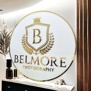 Custom Round Acrylic Logo Sign | Custom 3D Acrylic Business Sign ...