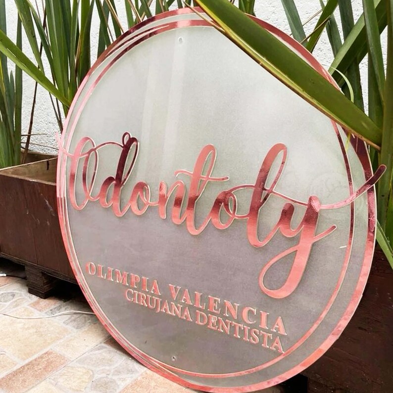 Round Acrylic Logo Sign | Custom 3D Acrylic Business Sign | Round ...