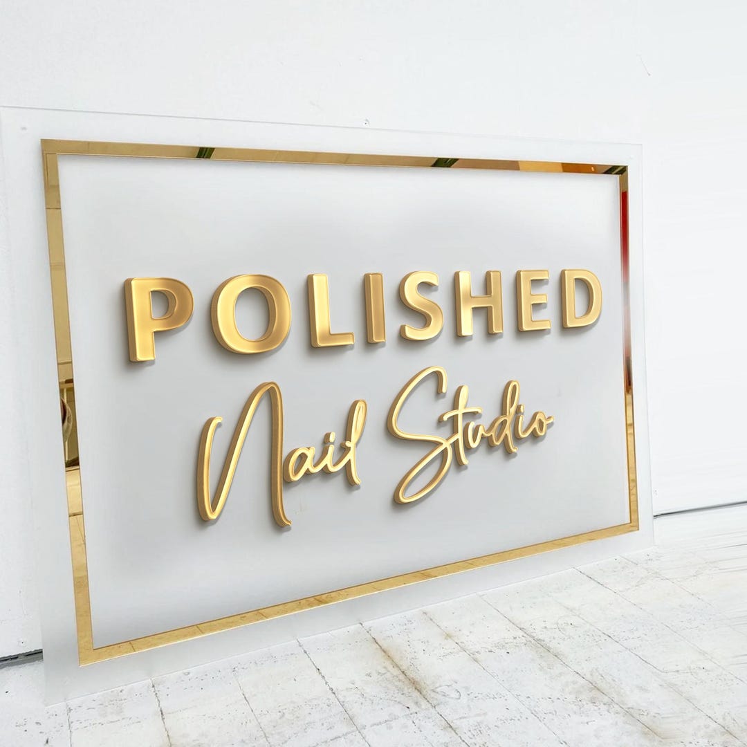 Customized Salon Name Acrylic Sign With Raised 3D Letters | Salon Logo ...