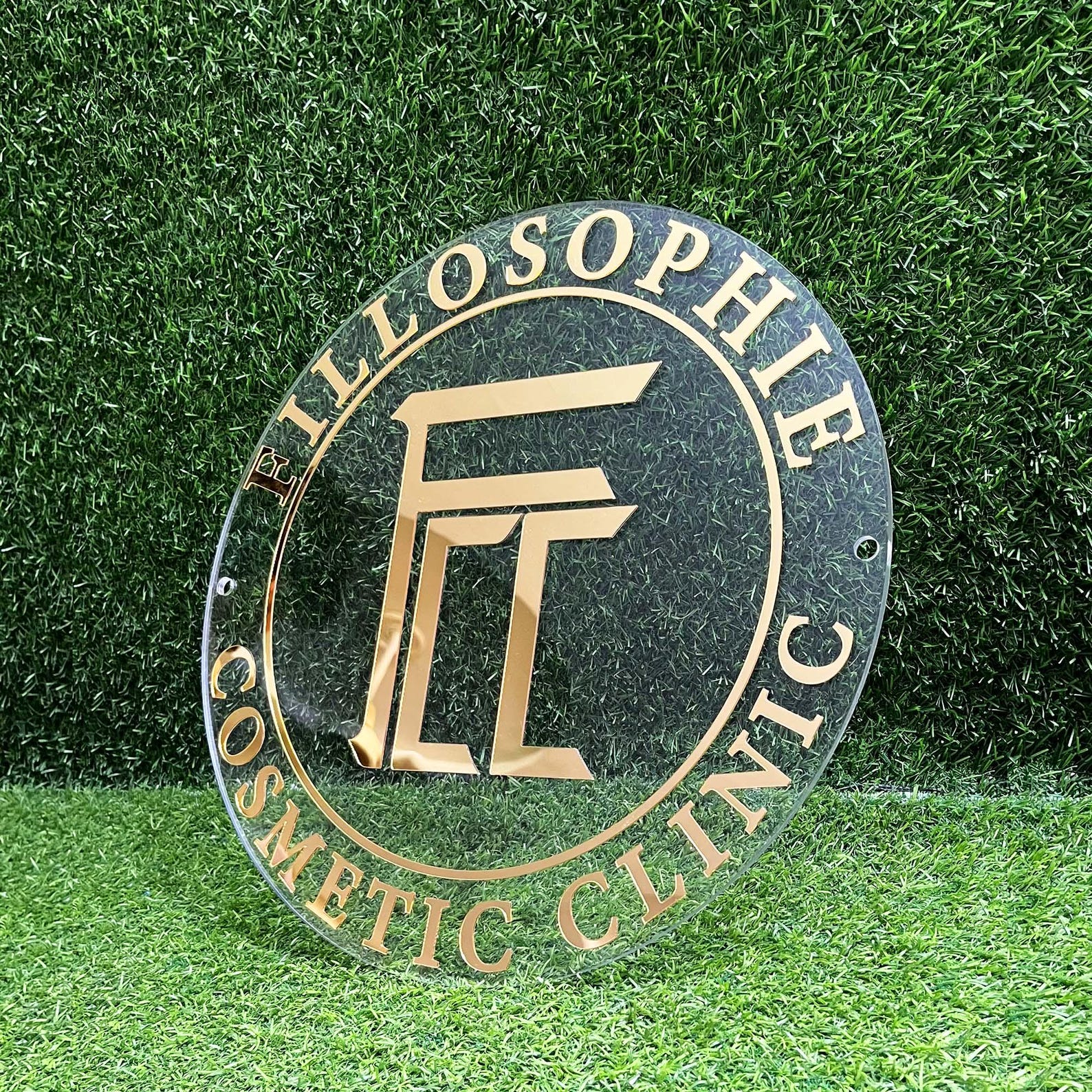 Custom Round Acrylic Logo Sign | Custom 3D Acrylic Business Sign ...