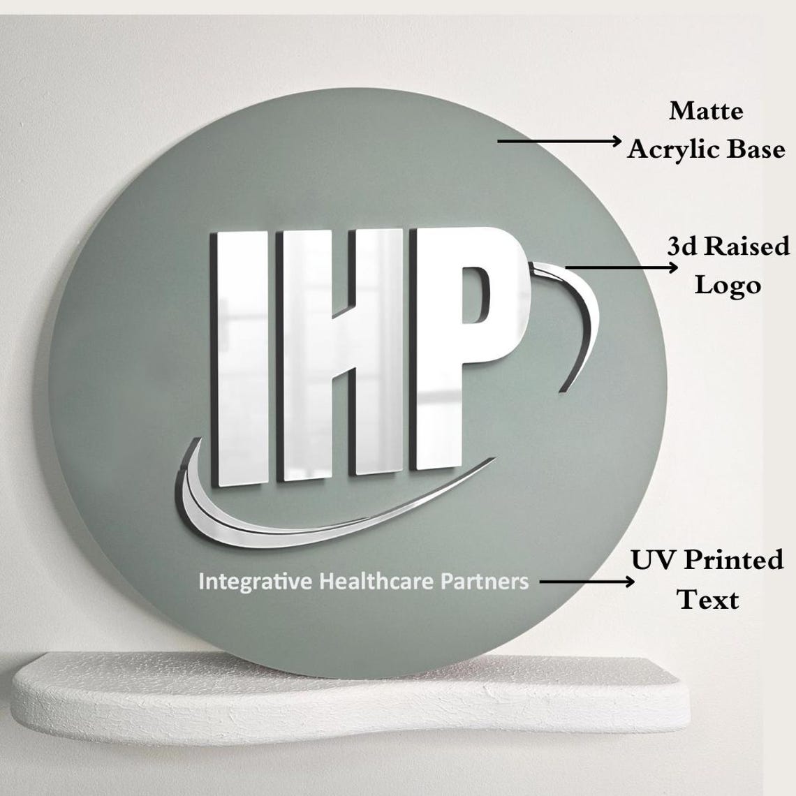 Large Custom 3D Round Acrylic Business Logo Sign | 3D Acrylic Business ...