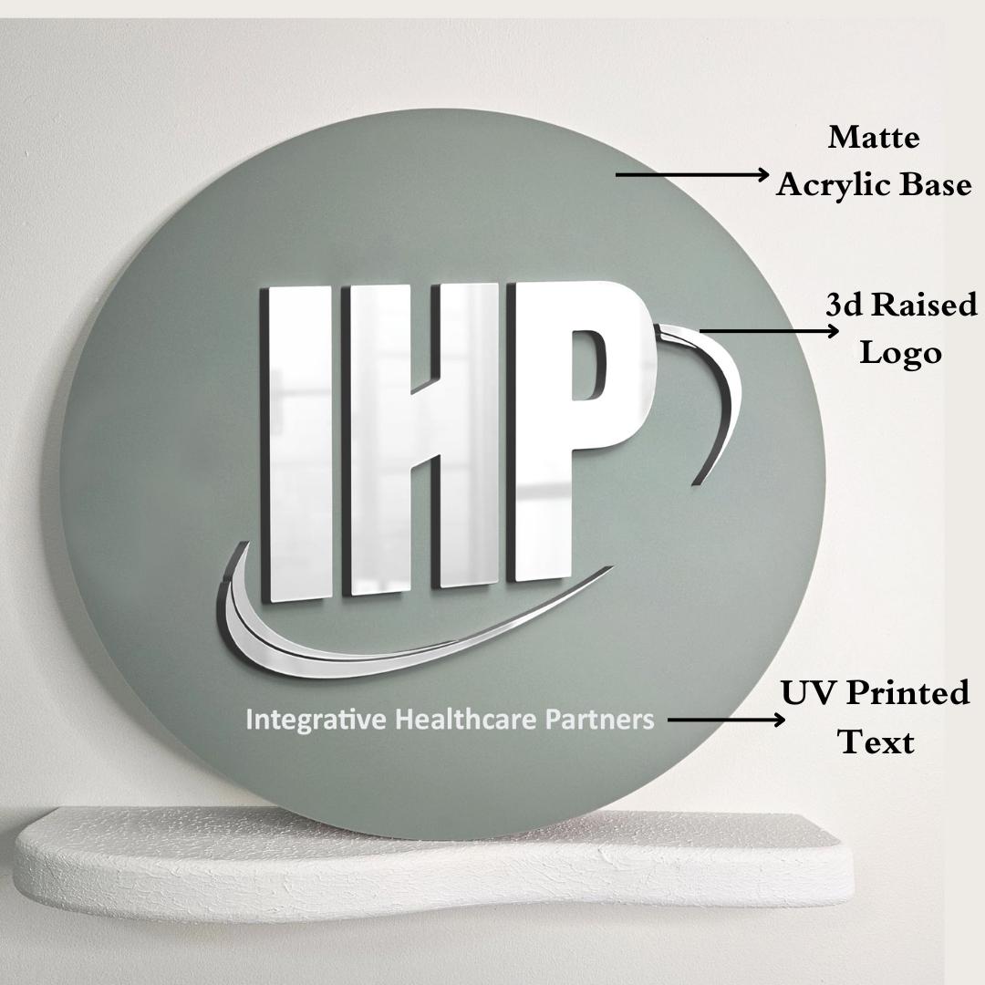 Large Custom 3D Round Acrylic Business Logo Sign | 3D Acrylic Business ...