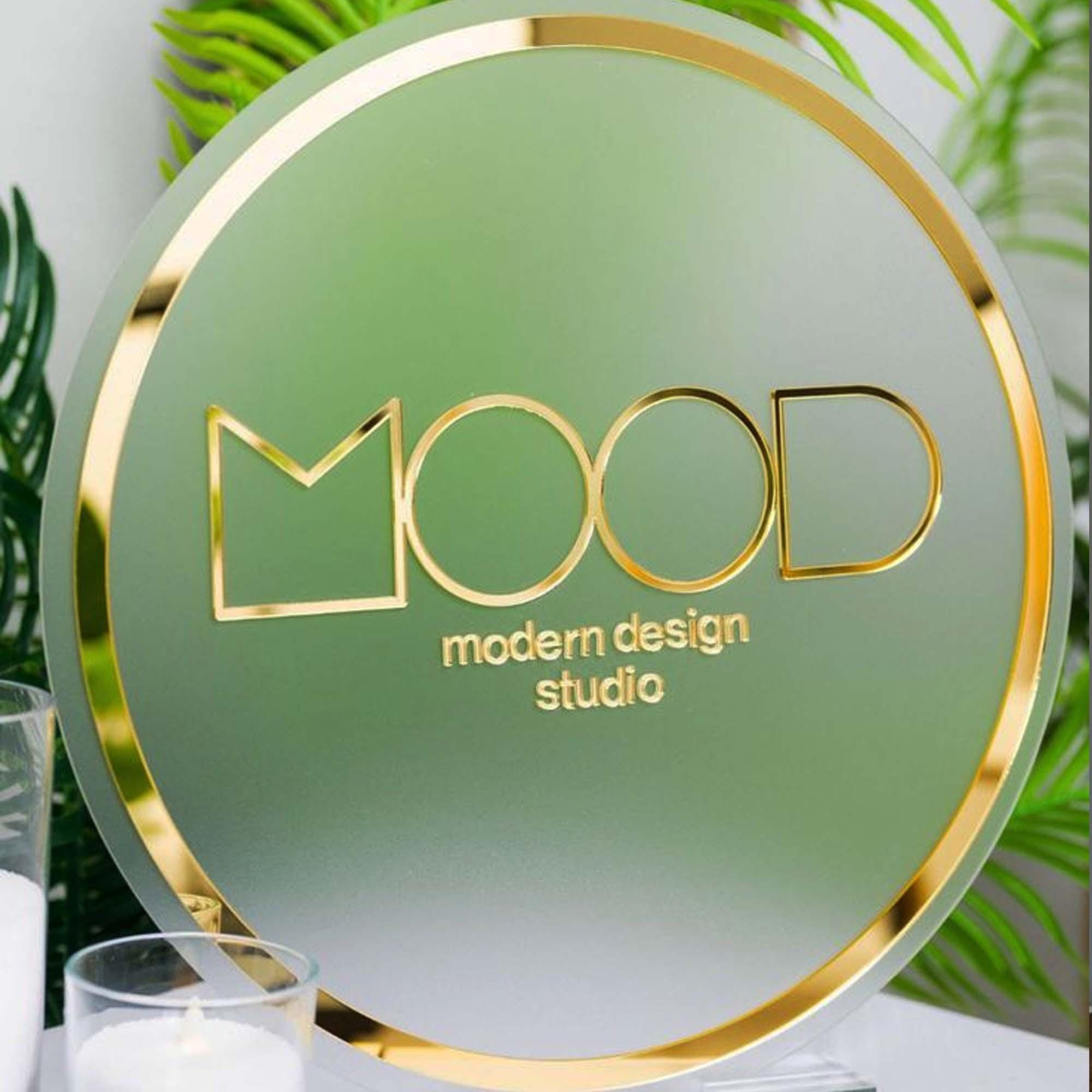 Round Acrylic Logo Sign Custom 3D Acrylic Business Sign Round Business ...