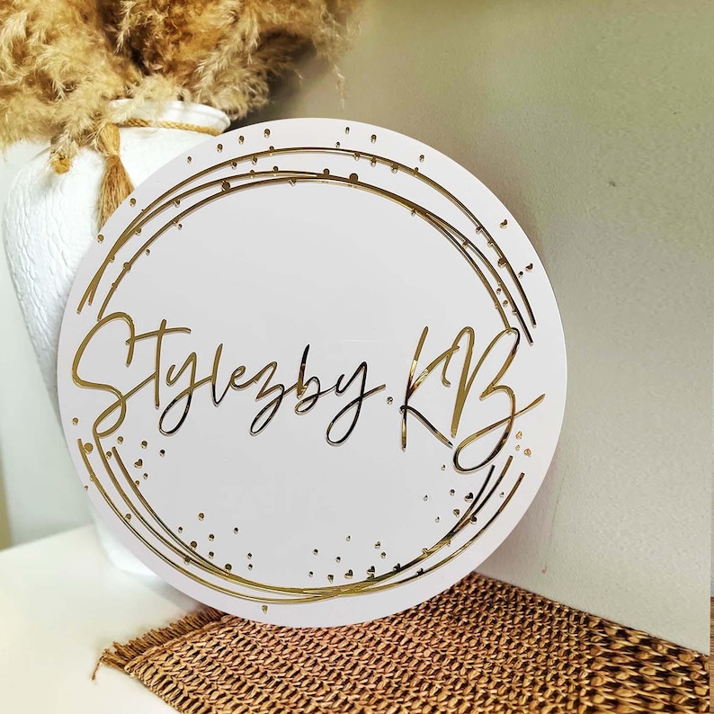 Round Acrylic Logo Sign Custom 3D Acrylic Business Sign Round Business ...