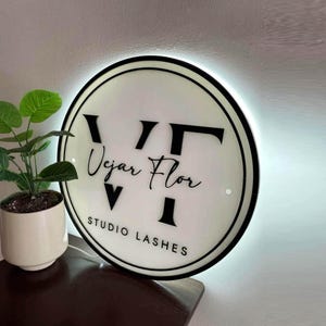 Custom Round Acrylic Backlit Business Logo Sign | Personalized Acrylic ...