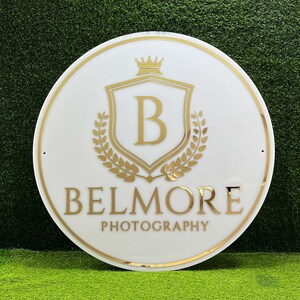 Custom Round Acrylic Logo Sign | Custom 3D Acrylic Business Sign ...