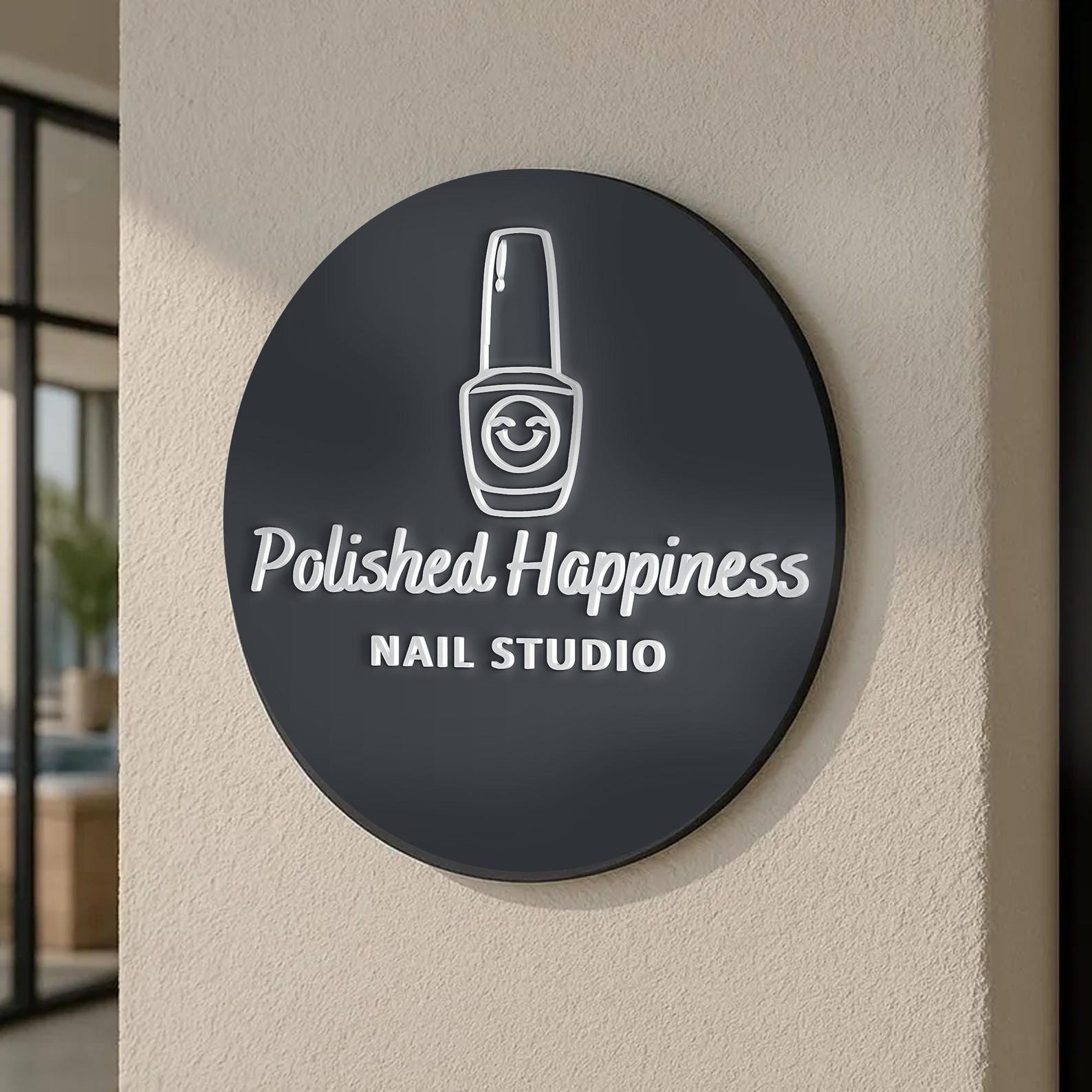 Large Custom 3D Round Acrylic Business Logo Sign | 3D Acrylic Business ...